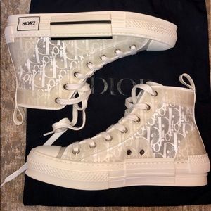 Dior | Shoes | Dior B23 High Top Canvas Oblique White | Poshmark